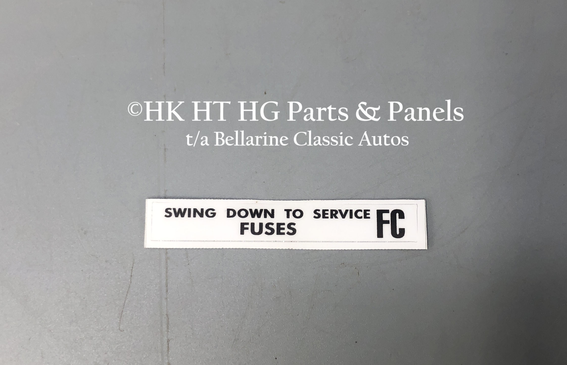Fuse Service Decal - HK HT HG Parts & Panels